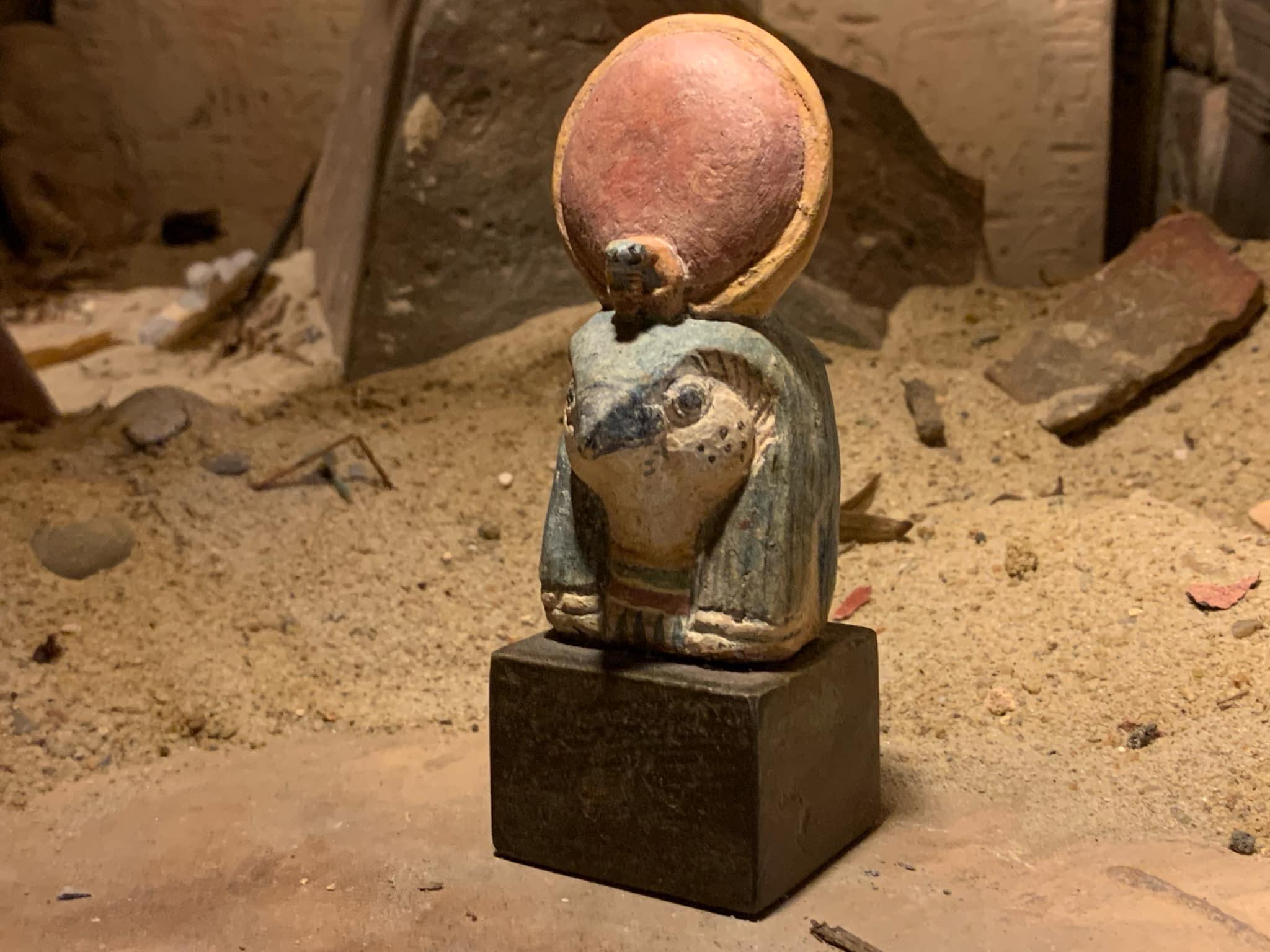 Egyptian statue / sculpture replica of Ra the sun god.