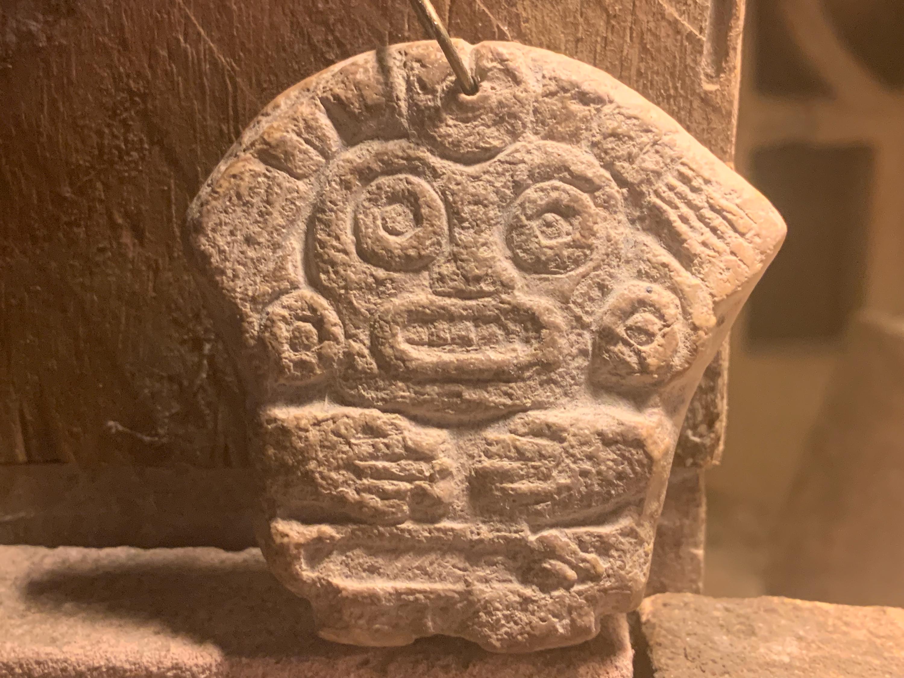 Aztec / Mayan necklace amulet - Cave goddess / Earth mother deity talisman.