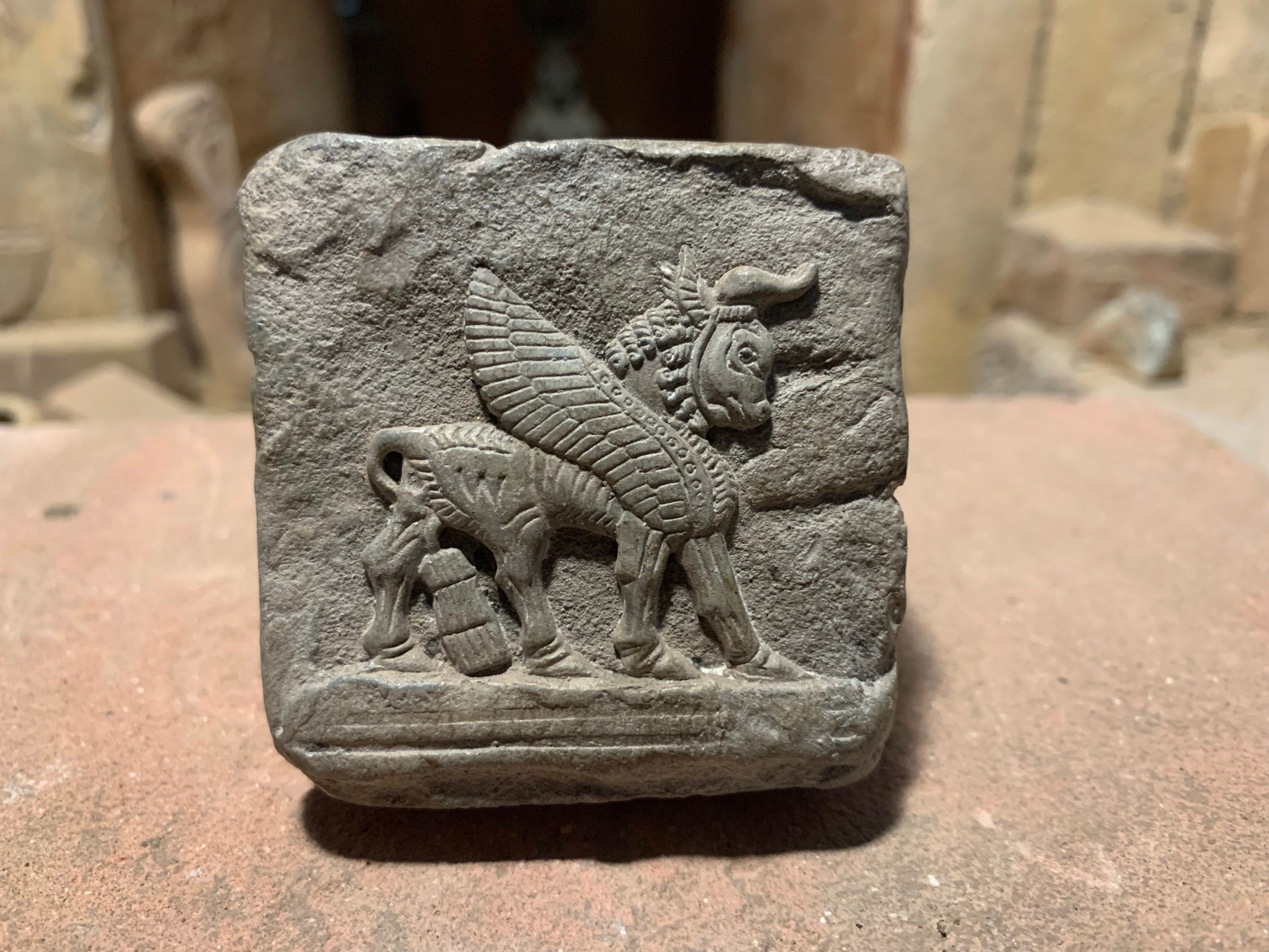 Mesopotamia / Assyrian art / mythology - Lamassu winged bull amulet replica