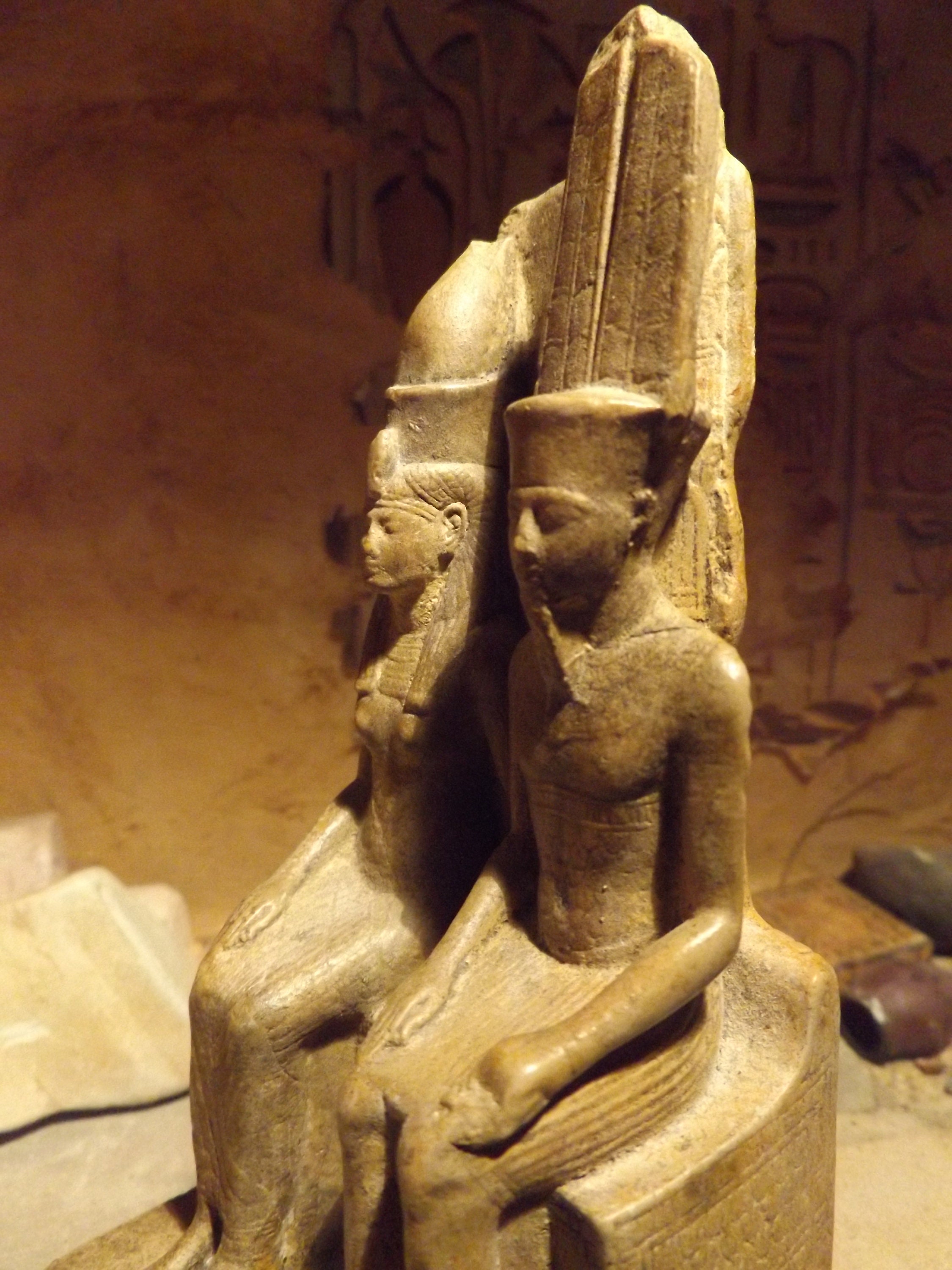 Egyptian Museum Statue Replica Of The God Amun And Wife Mut Ancient Egyptian Mythology