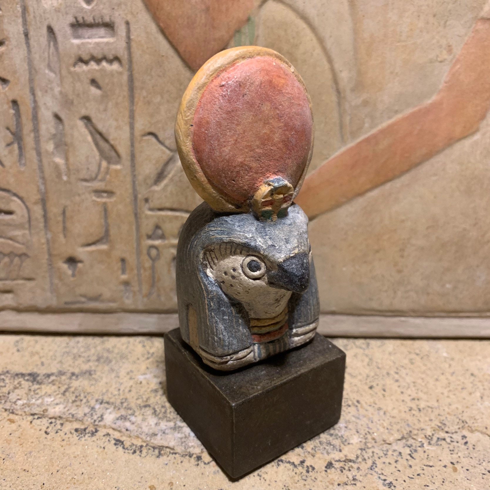 Egyptian statue / sculpture replica of Ra the sun god.