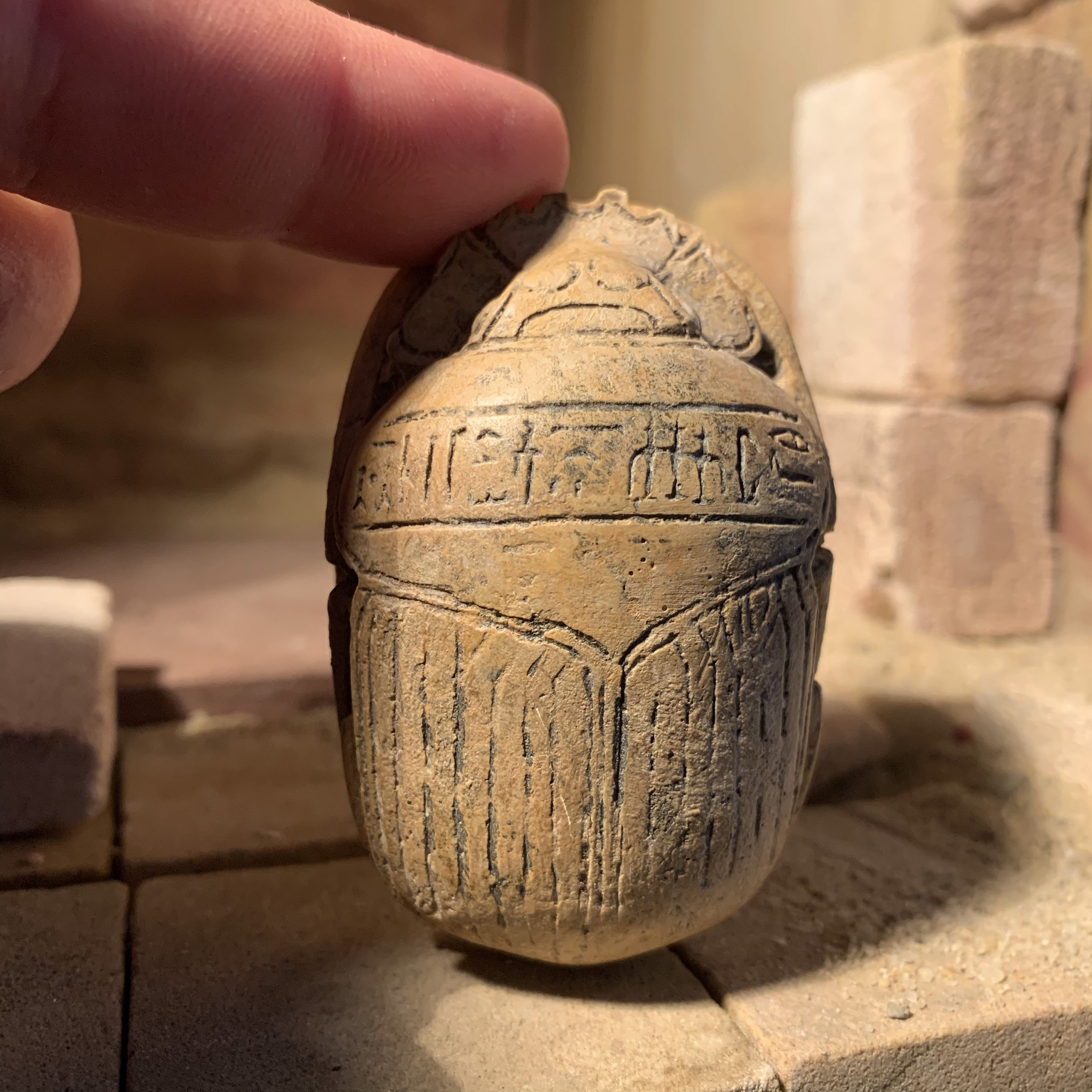 Egyptian art - Museum replica - New Kingdom heart scarab amulet.