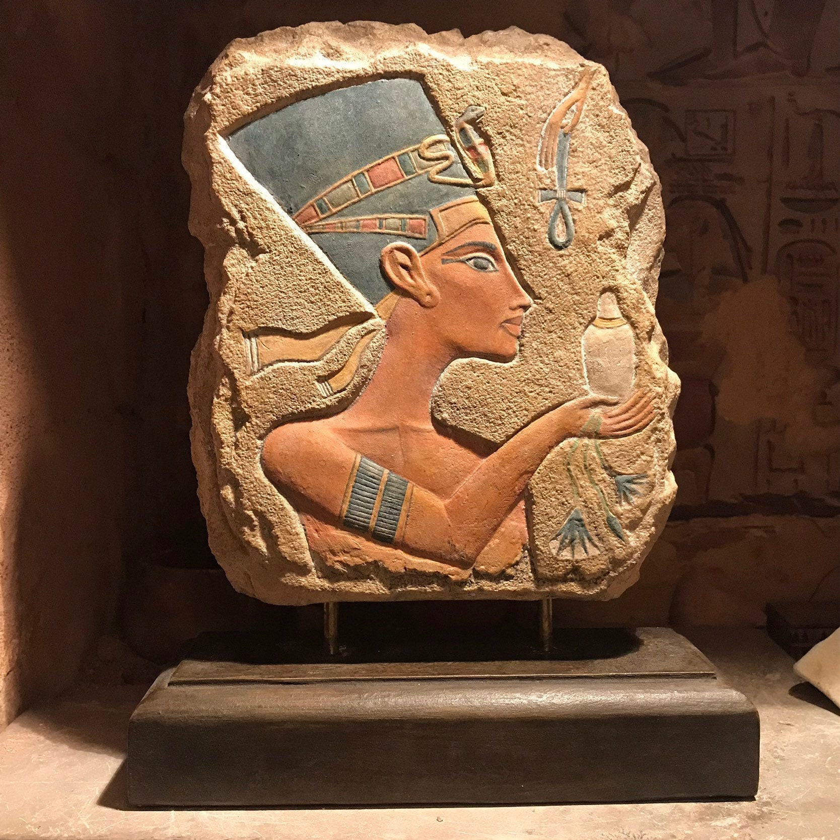 Egyptian art - Nefertiti Amarna period relief sculpture replica. 18th ...