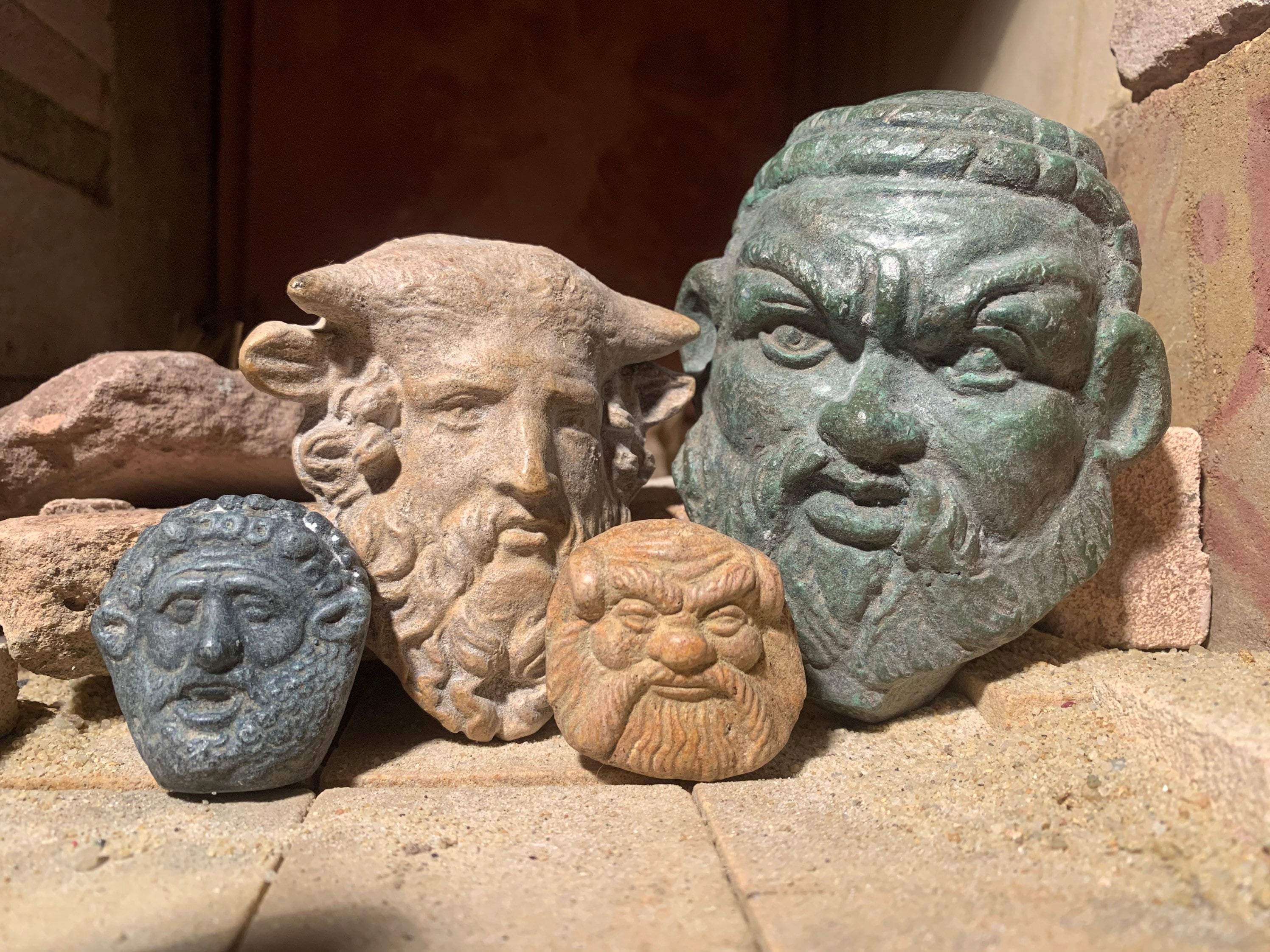 Satyr trio Achelous - Etruscan / Greek / Sculpture Statue set - Museum ...