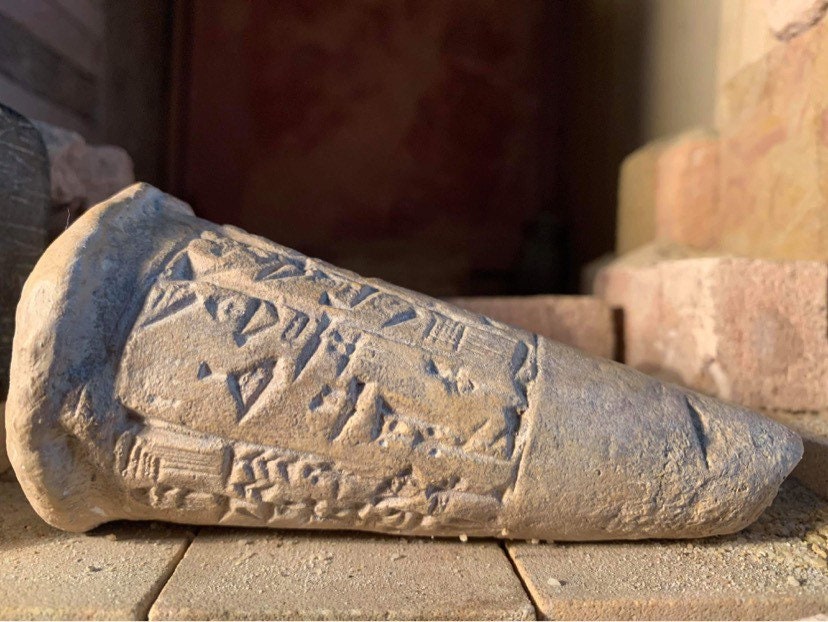 Sumerian cuneiform foundation cone of Gudea - Governor of the city of ...