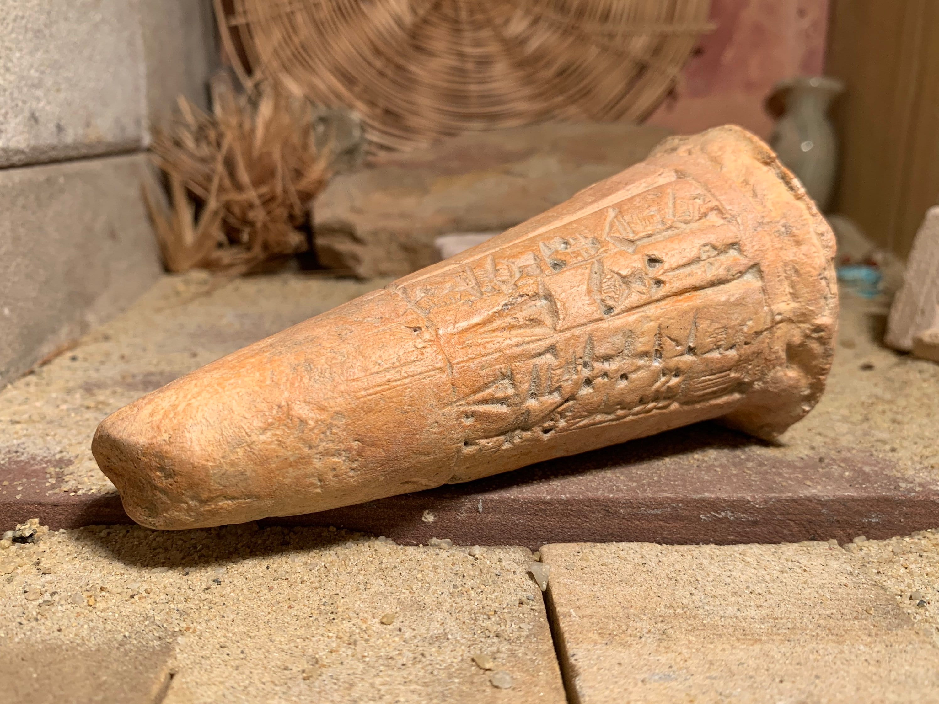 Sumerian cuneiform foundation cone of Gudea - Governor of the city of ...