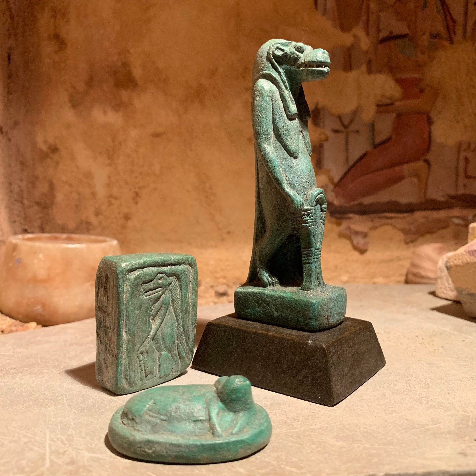 Egyptian statue Taweret - Hippopotamus.Protector Goddess of childbirth ...