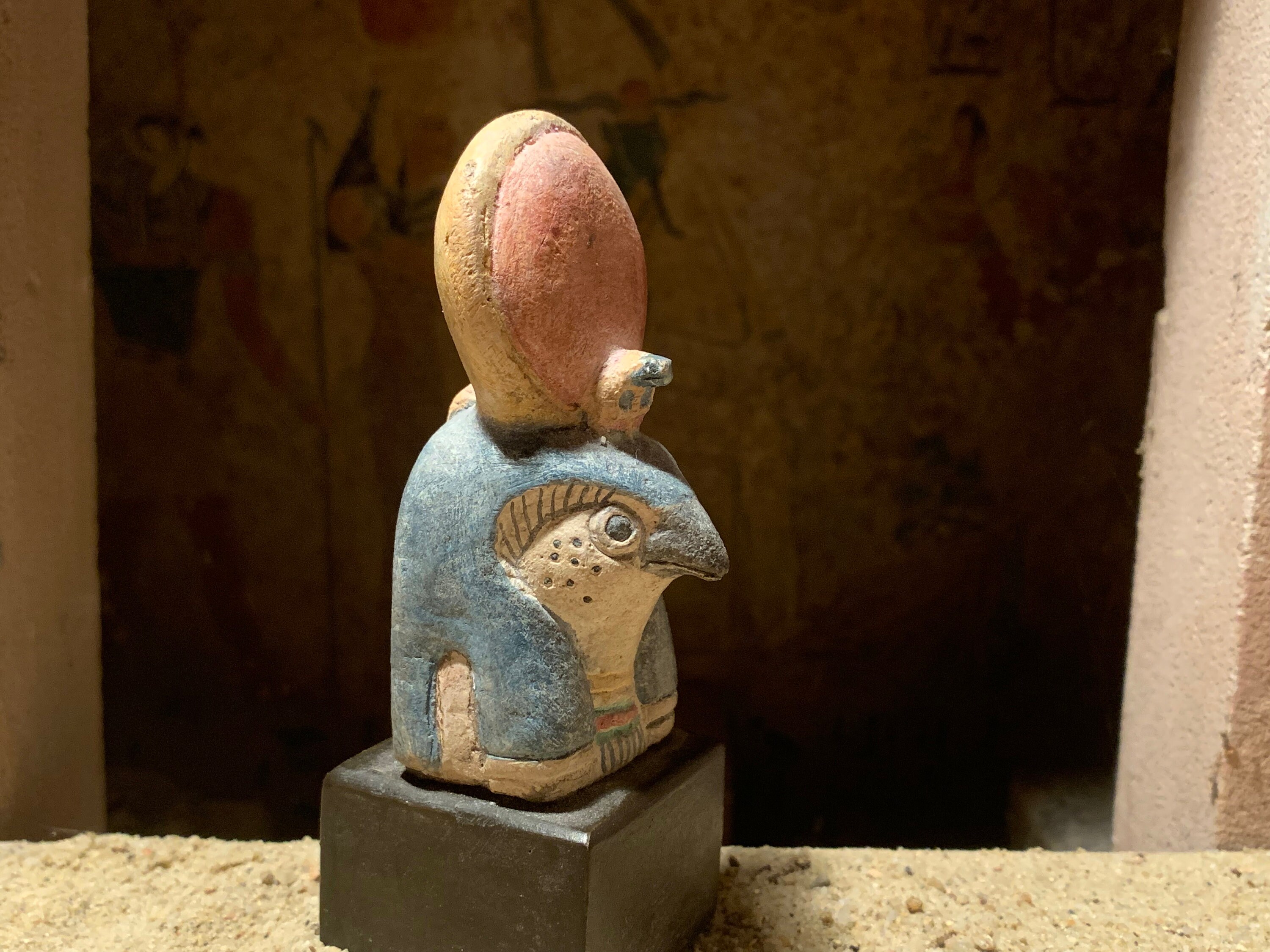 Egyptian statue / sculpture replica of Ra the sun god.