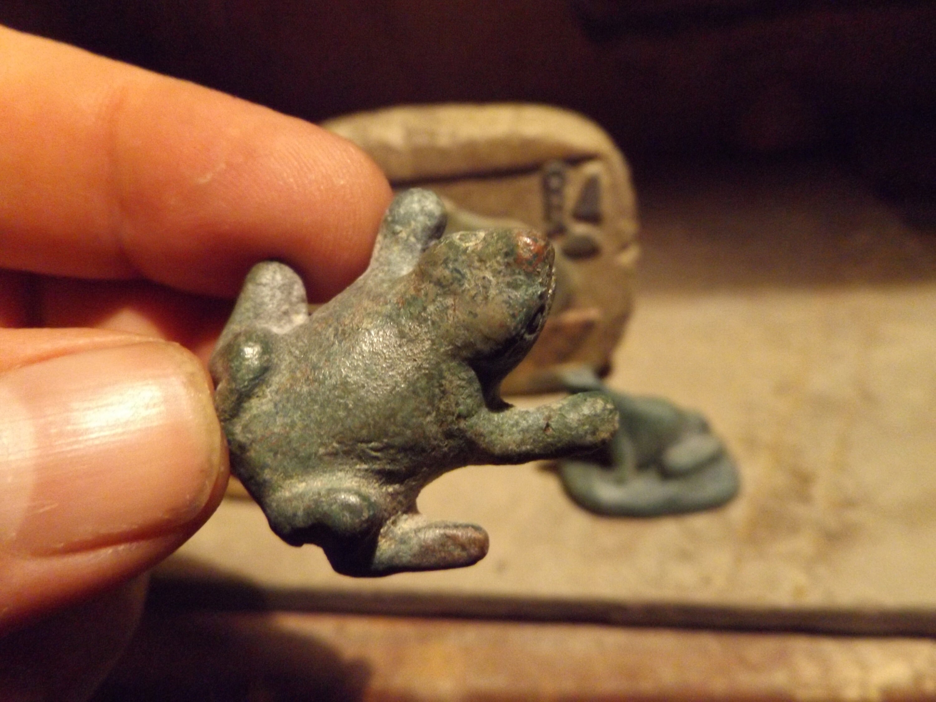 Egyptian art - frog amulet sculptures and a relief of Heket - Hecate a ...