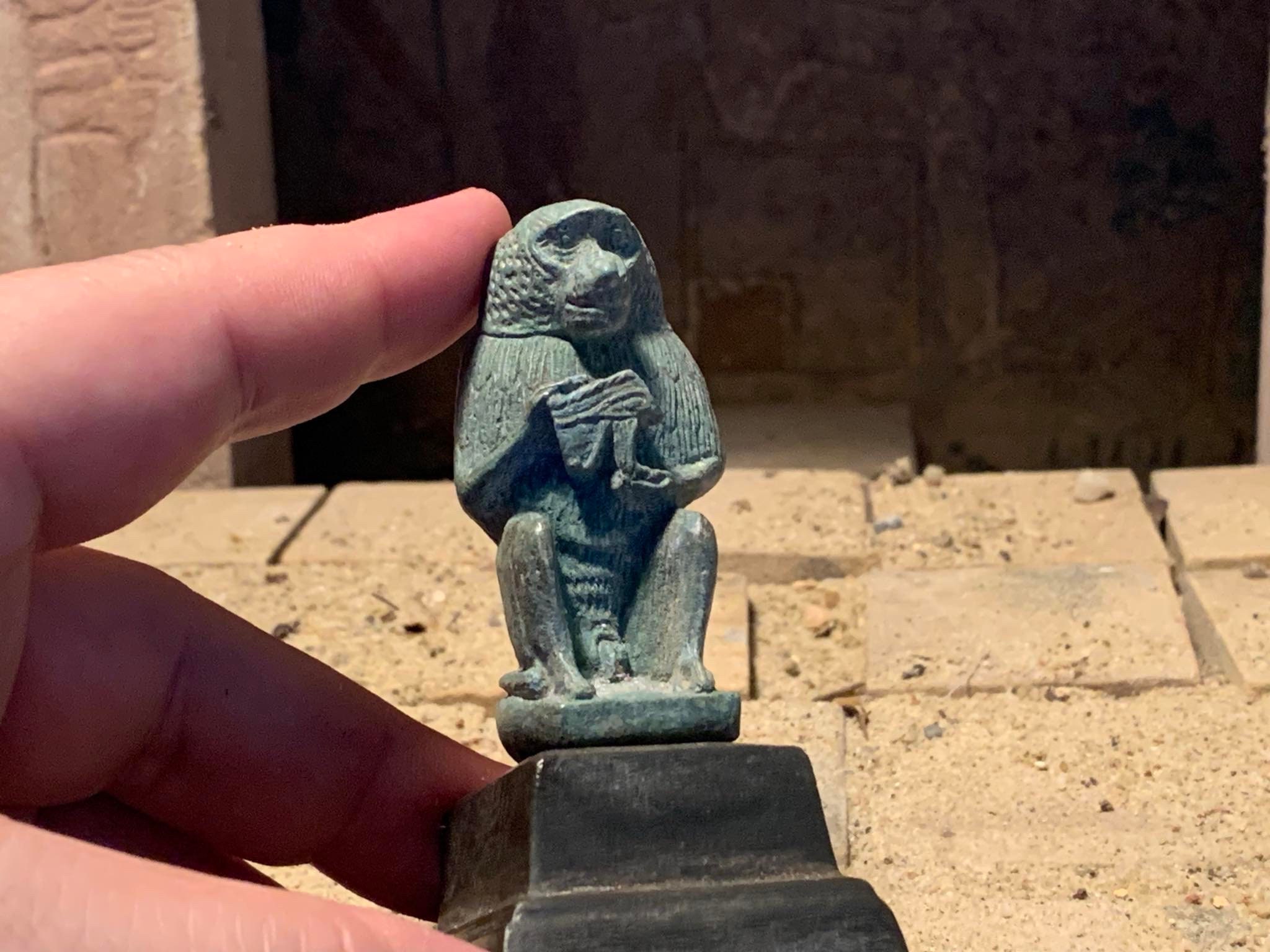 Egyptian statue of Thoth - God of writing, wisdom, records. Baboon form ...