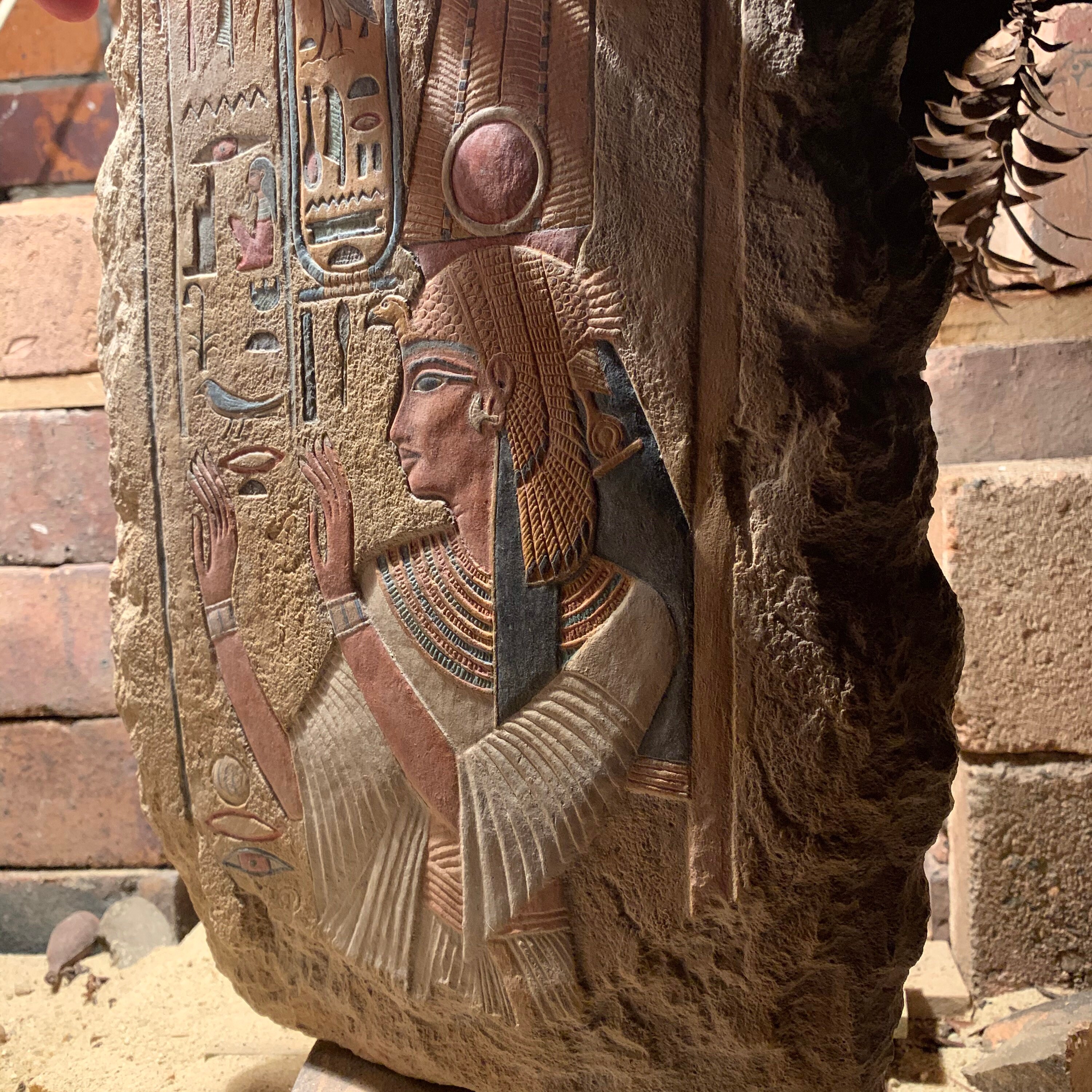 Egyptian art / sculpture - painted relief carving of Queen Nefertari ...