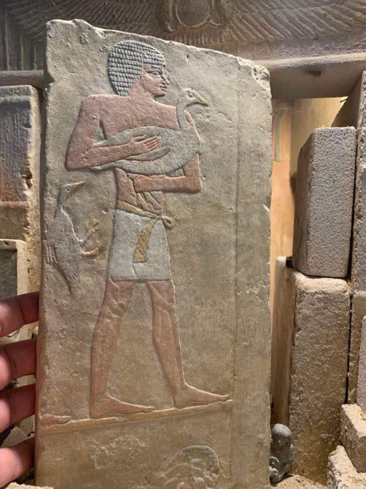 Egyptian relief 5th dynasty offering bearer