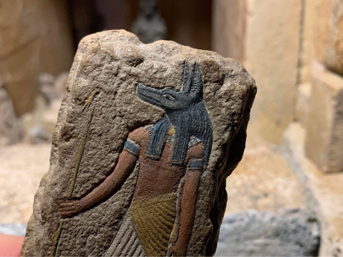 Egyptian art - Anubis - A relief sculpture of the ancient mummification ...