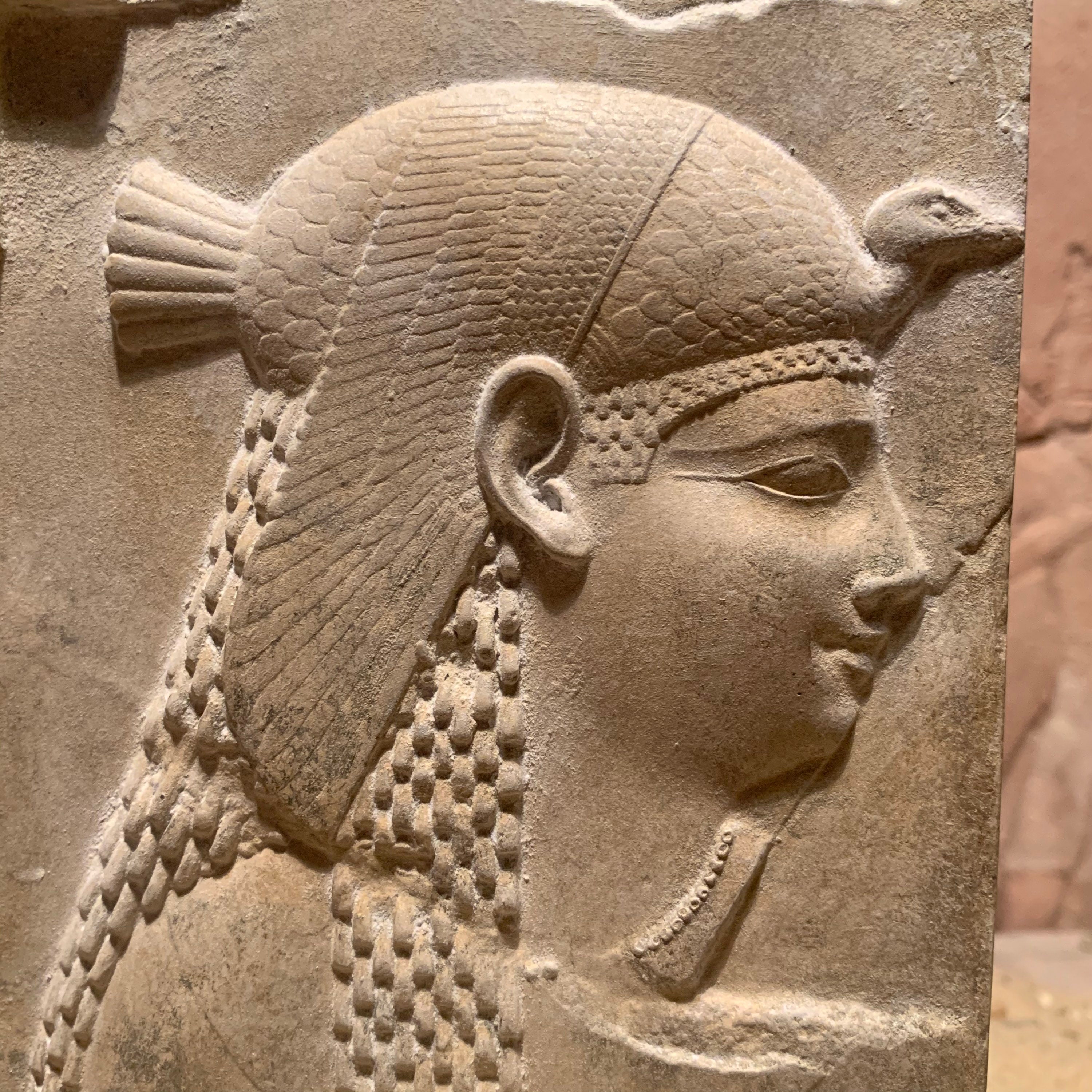 Egyptian art - Cleopatra dressed as the Goddess Isis - Relief sculpture ...