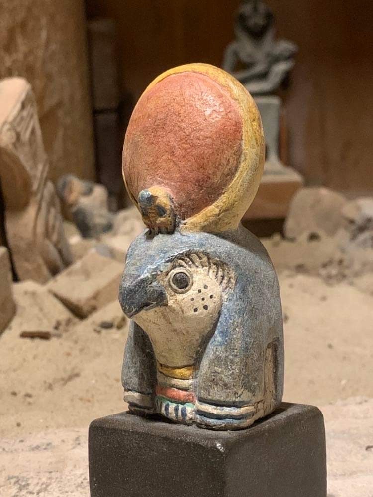 Egyptian statue / sculpture replica of Ra the sun god.