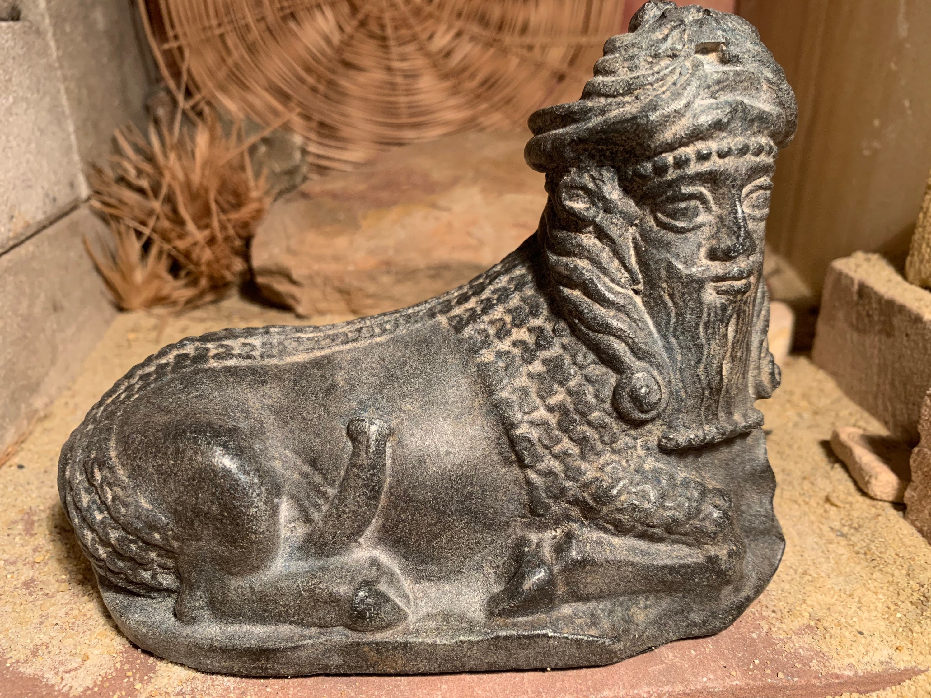 Sumerian statue / art Akkadian cylinder seal and impression Gilgamesh ...