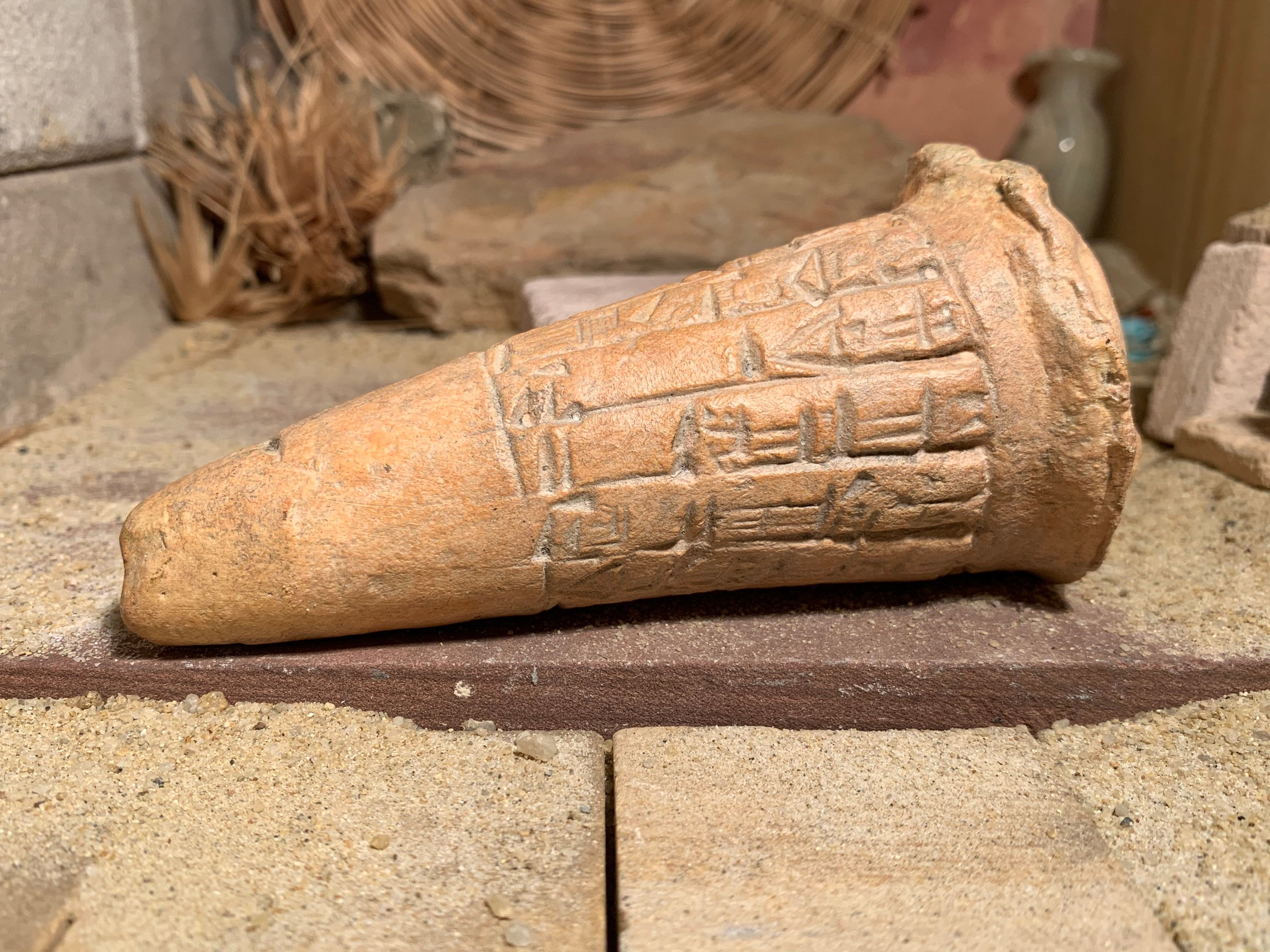 Sumerian cuneiform foundation cone of Gudea - Governor of the city of ...