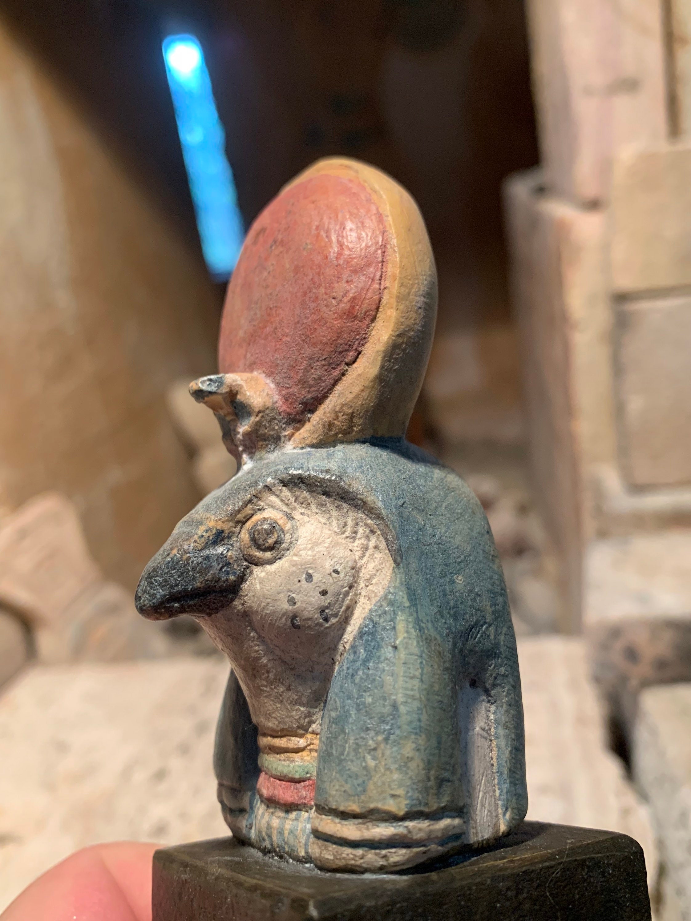 Egyptian statue / sculpture replica of Ra the sun god.