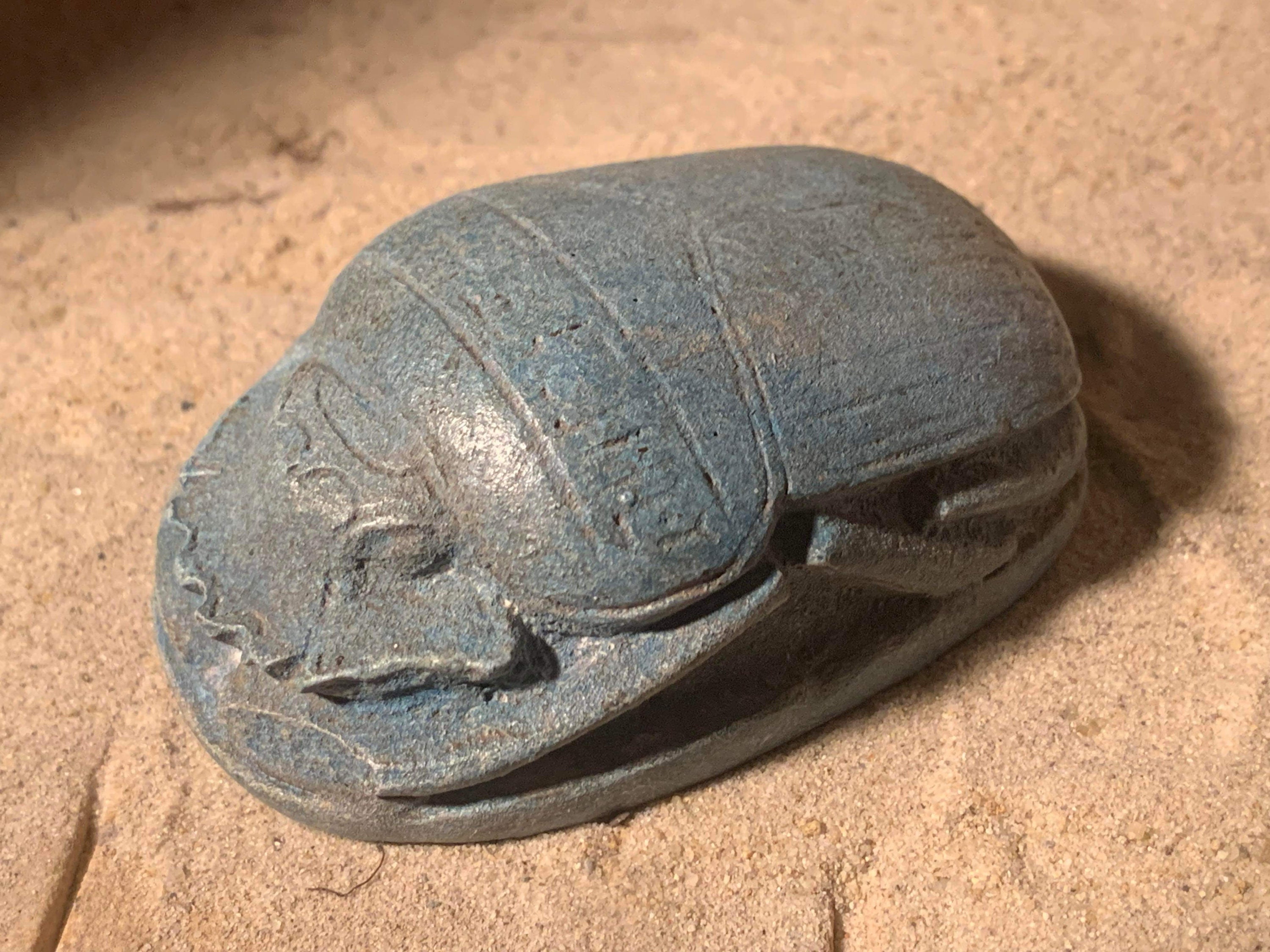 Egyptian art - Museum replica - New Kingdom heart scarab amulet.