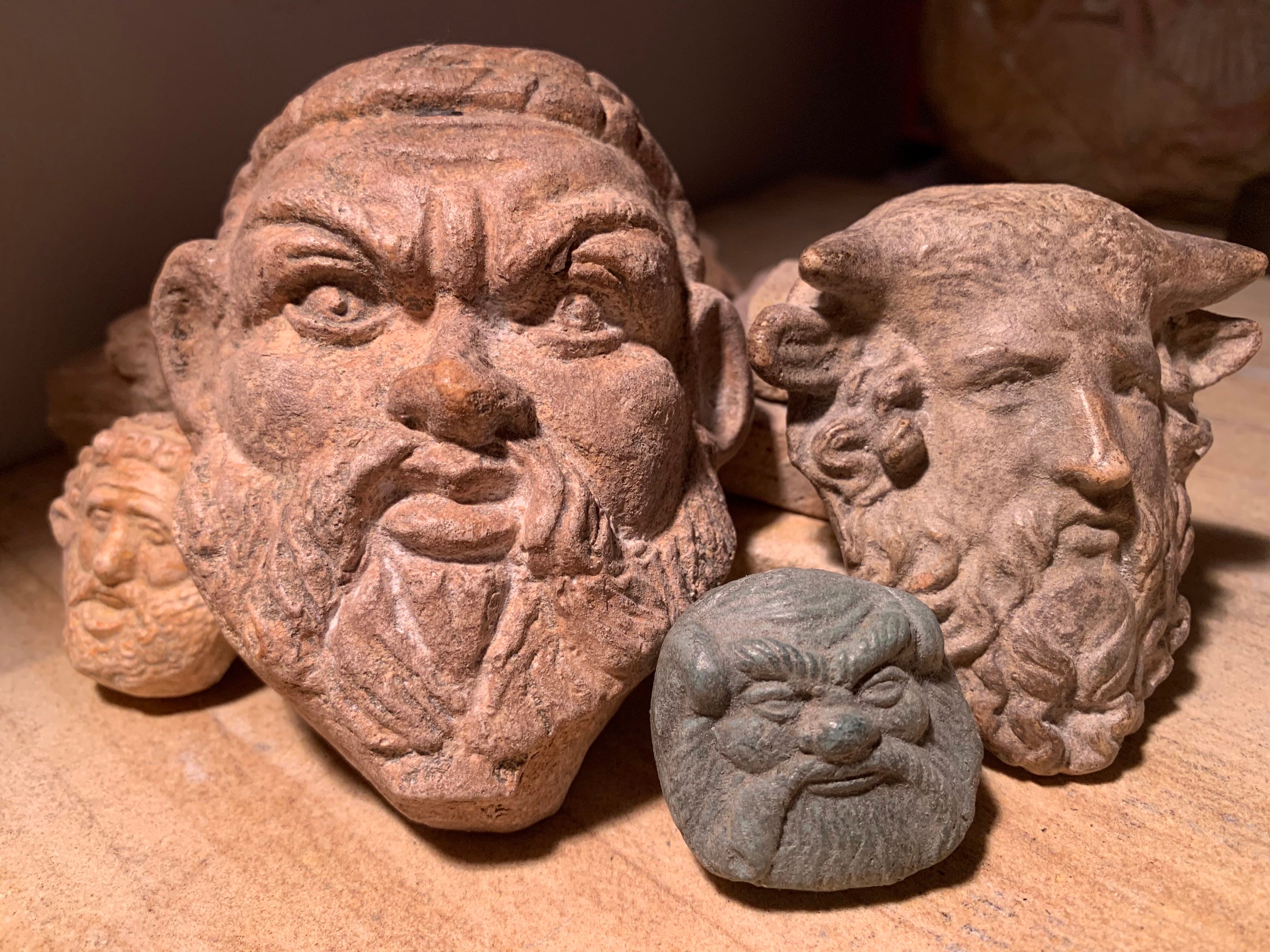 Satyr trio Achelous - Etruscan / Greek / Sculpture Statue set - Museum ...