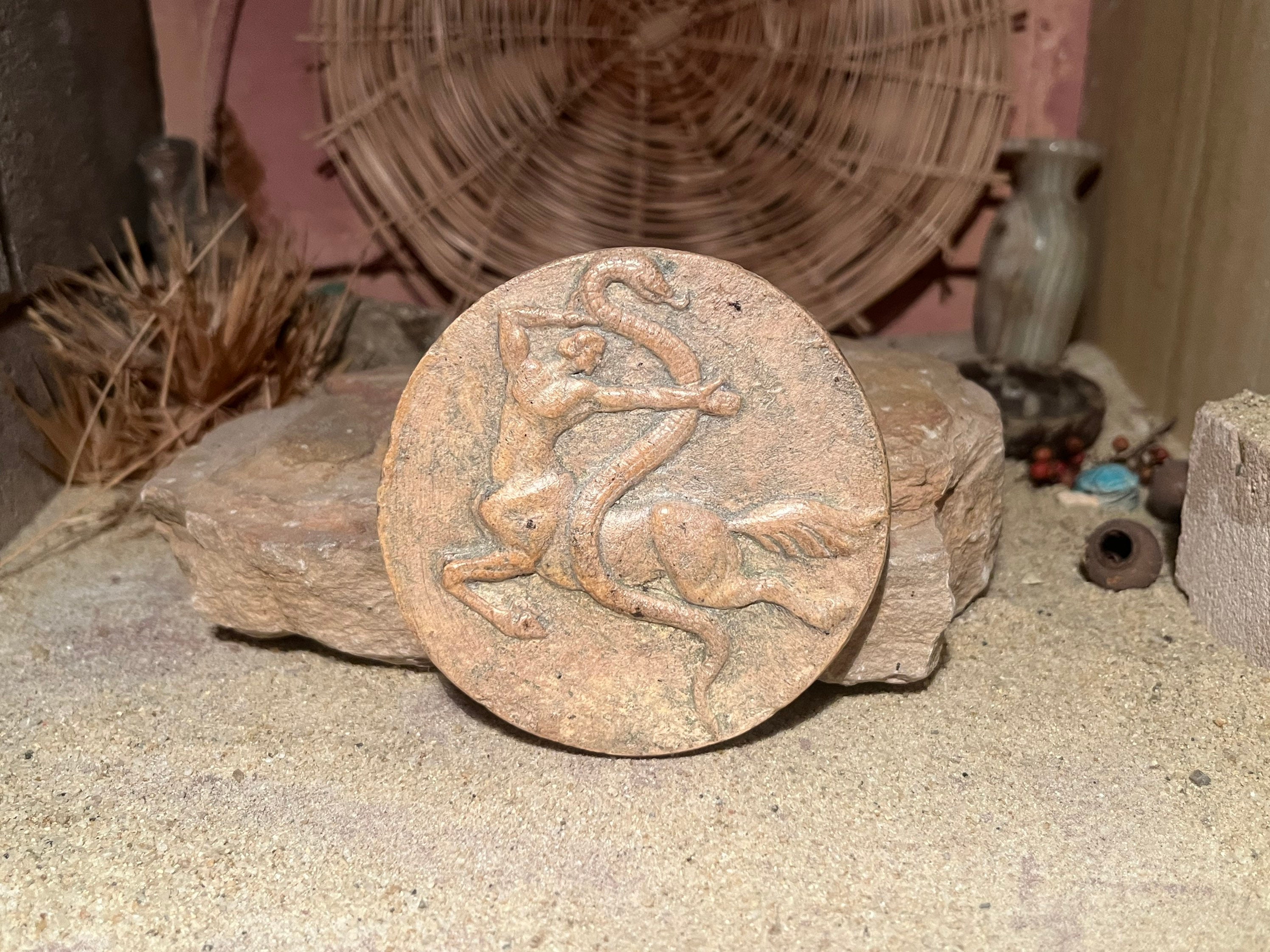 Centaur and serpent / snake - Greek / Roman mythology - relief amulet