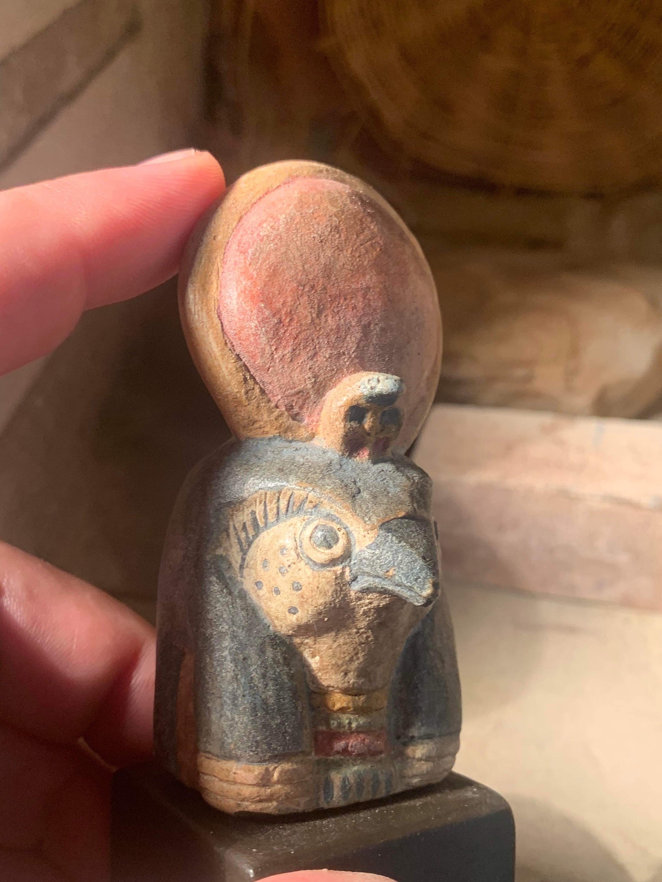 Egyptian statue / sculpture replica of Ra the sun god.