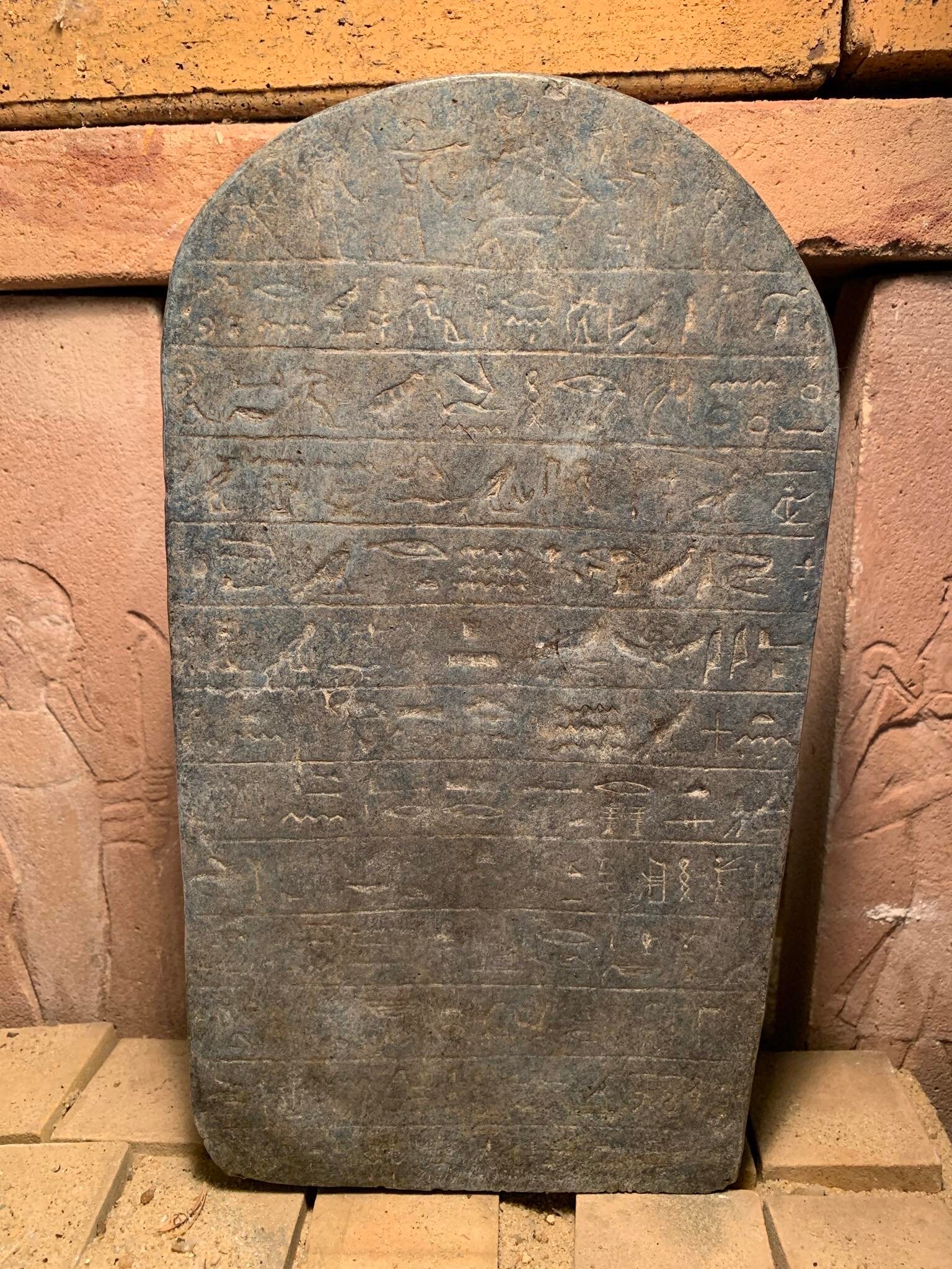 Egyptian statue / cippus - A magical stela featuring Horus the saviour ...