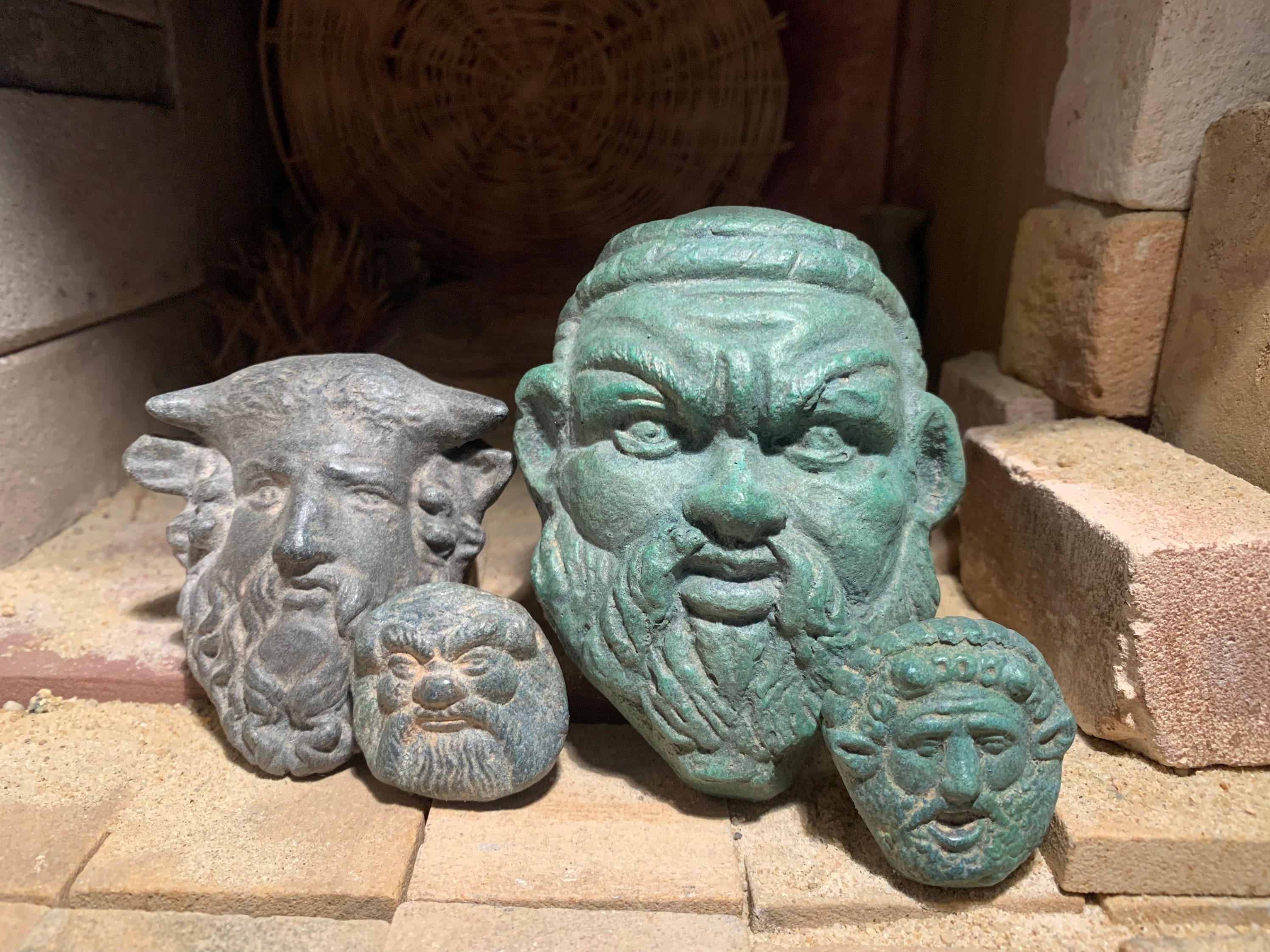 Satyr trio Achelous - Etruscan / Greek / Sculpture Statue set - Museum ...