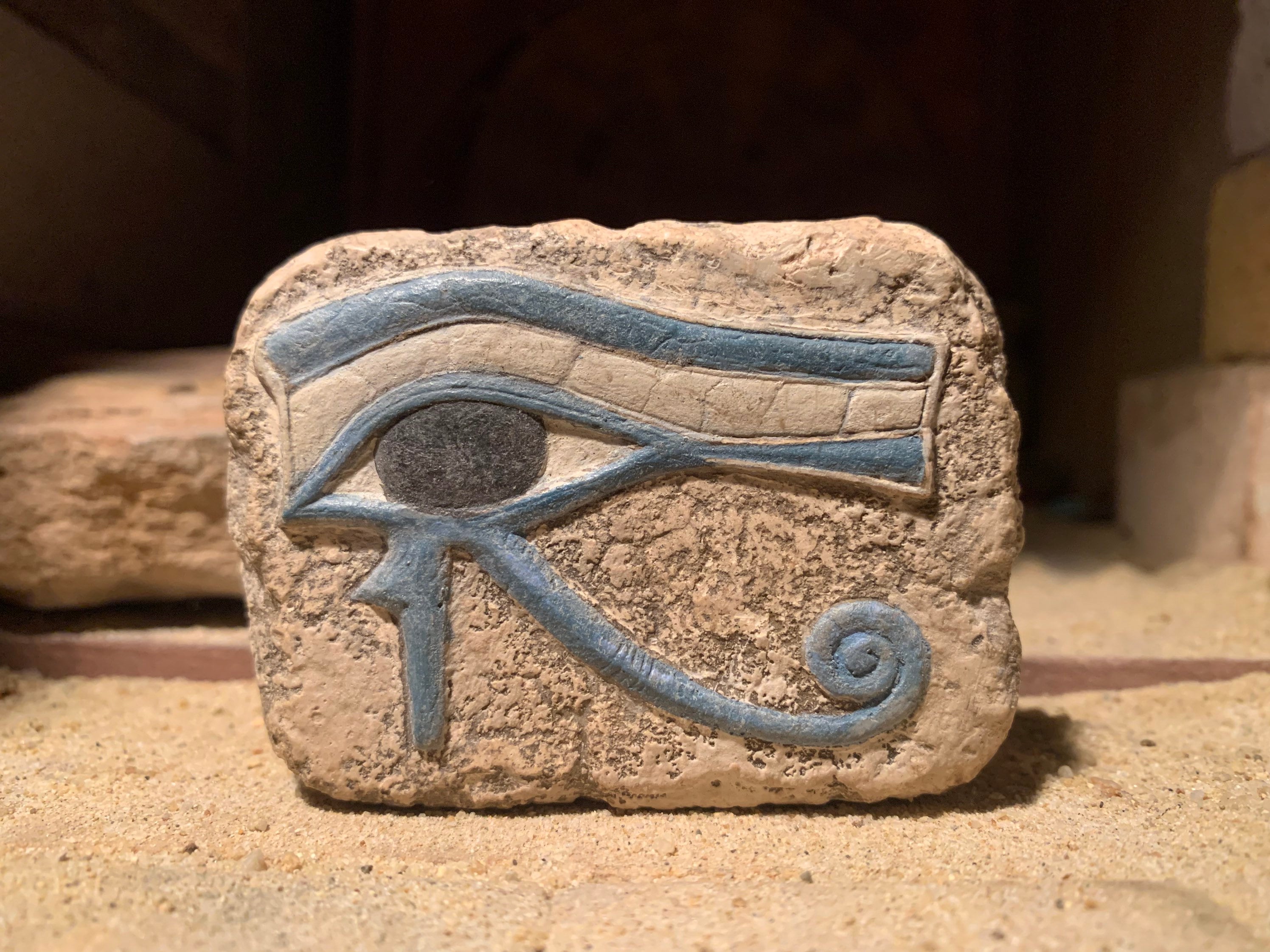 Egyptian Art - Eye of Horus amulet. Ancient Egypt carving / Sculpture