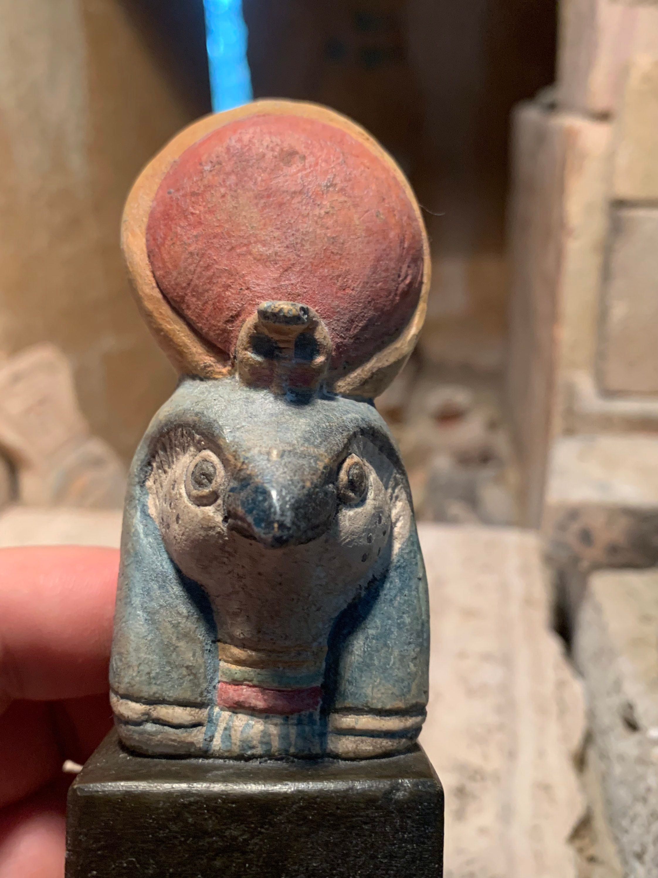 Egyptian statue / sculpture replica of Ra the sun god.