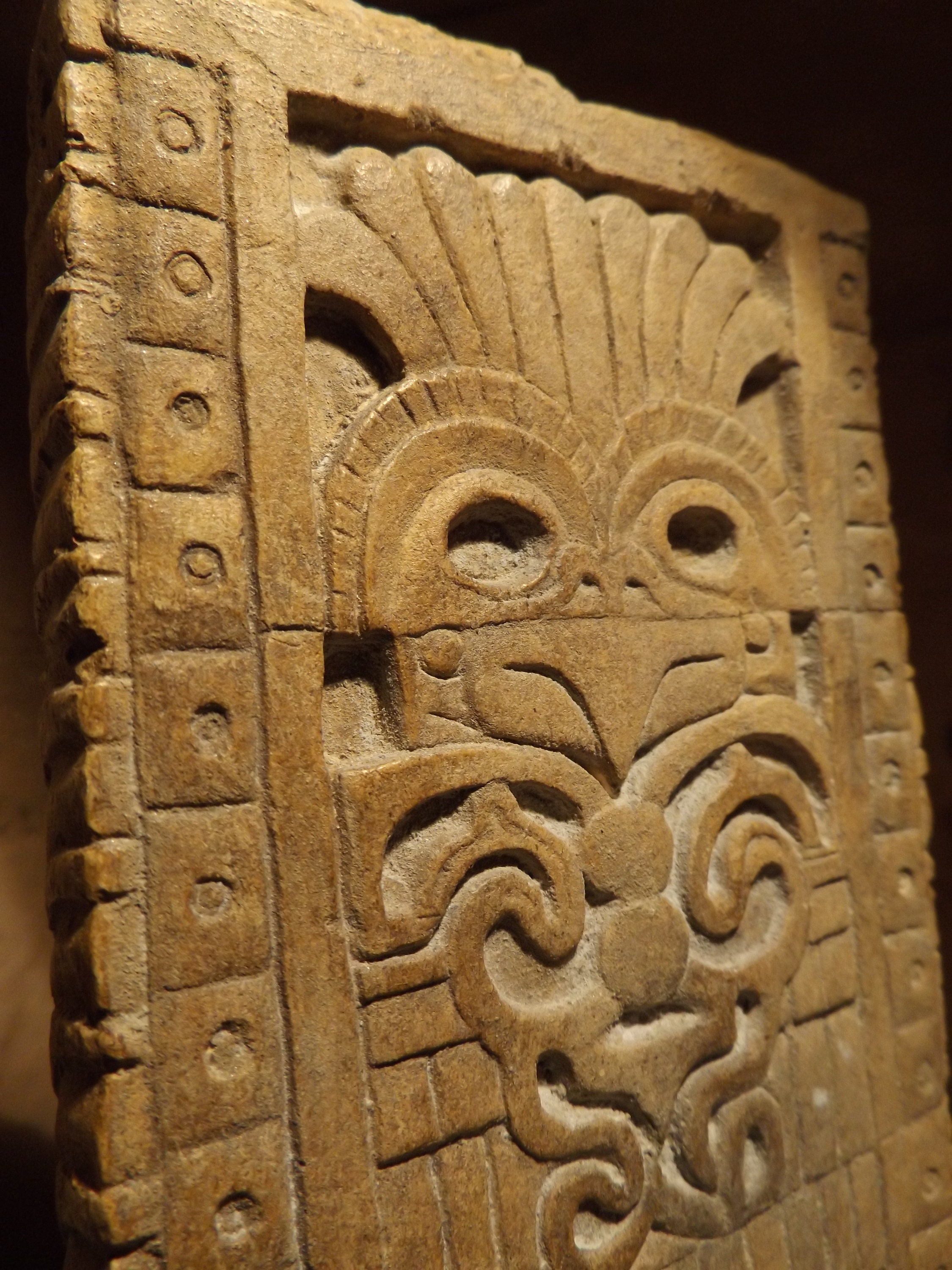 Mayan art / Teotihuacan relief of Quetzalpapalotl or Spear thrower owl ...