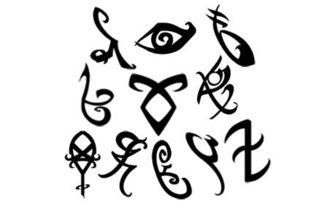 Set of 11 Mortal Instruments Runes Transfer Decal Tattoos. | Etsy