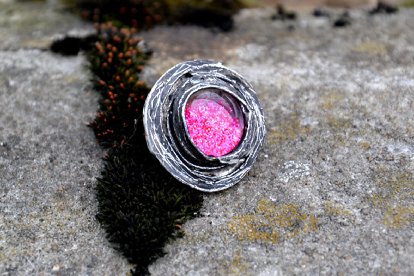 Dazzling FUCHSIA Statement Ring Rich Shiny Ring Rustic Ring - Etsy