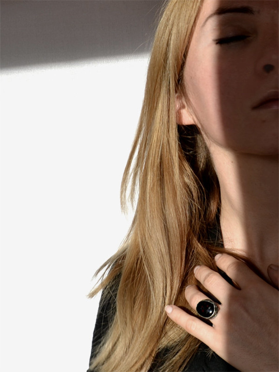 MYSTERIOUS BLACK, Statement Ring, Rustic Black Ring, Adjustable Ring ...