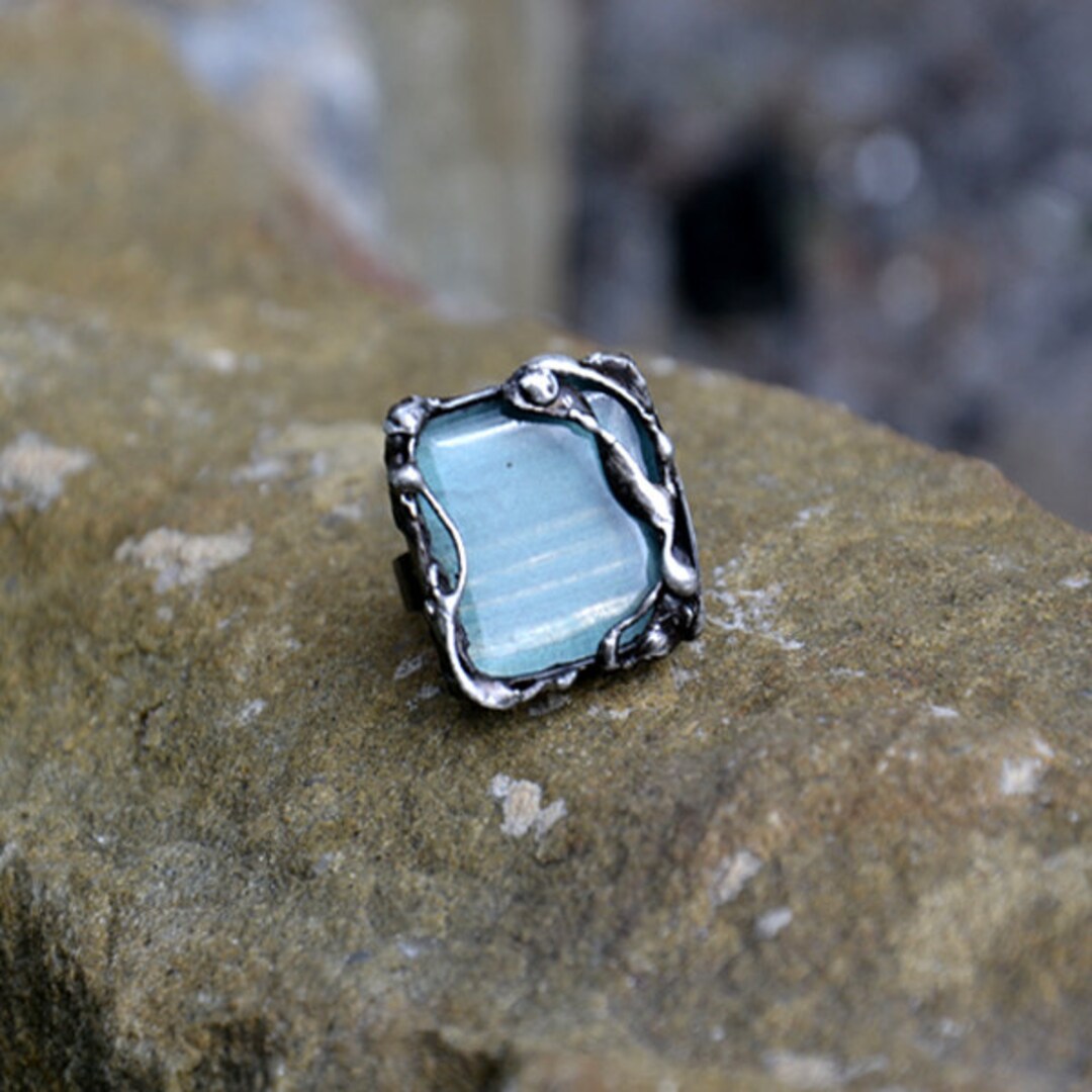 RETRO GREY, Statement Ring, Gray Decorative, Mysterious Ring ...