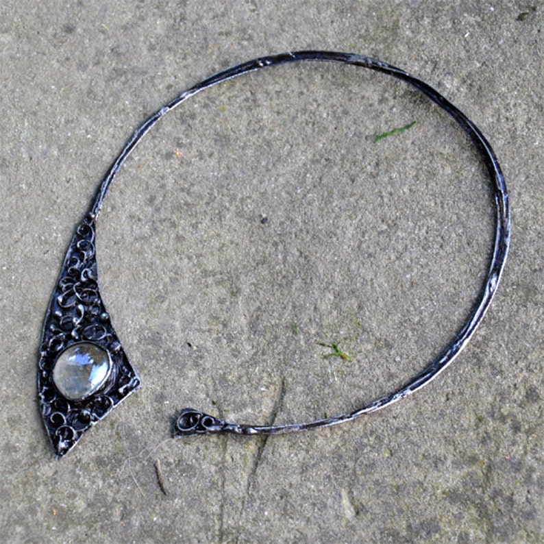 Elegant necklace aged silver necklace rustic jewelry | Etsy