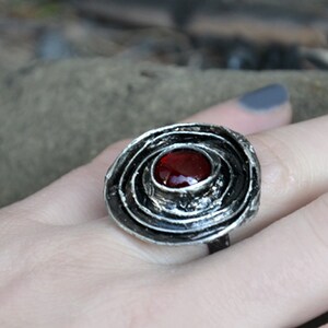 Drop of RED WINE Reto Ring Nostalgic Ring Statement Ring - Etsy