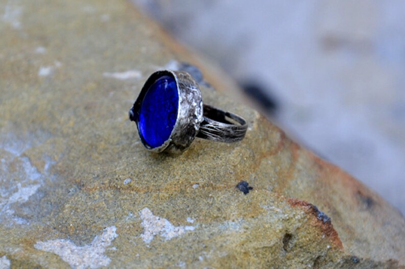 NAVY BLUE Ring Statement Ring Adjustable Ring Sapphire - Etsy