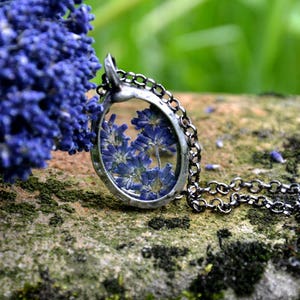 LAVENDER Terrarium Pendant Drop Locket Nature Necklace Bohemian Flower ...