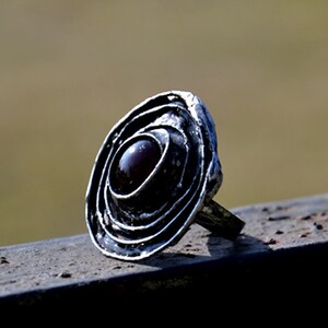 Drop of RED WINE Reto Ring Nostalgic Ring Statement Ring - Etsy