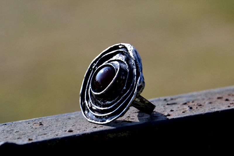 Drop of RED WINE reto ring nostalgic ring statement ring | Etsy