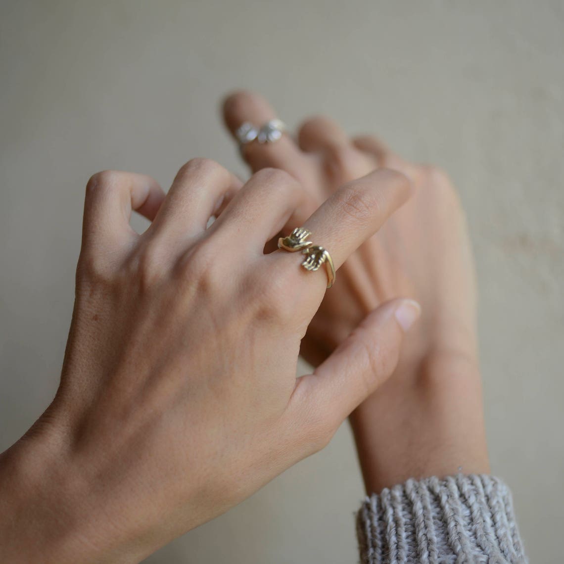 Gold Participation Ring Gold Hands Ring Give and Take Ring - Etsy Canada
