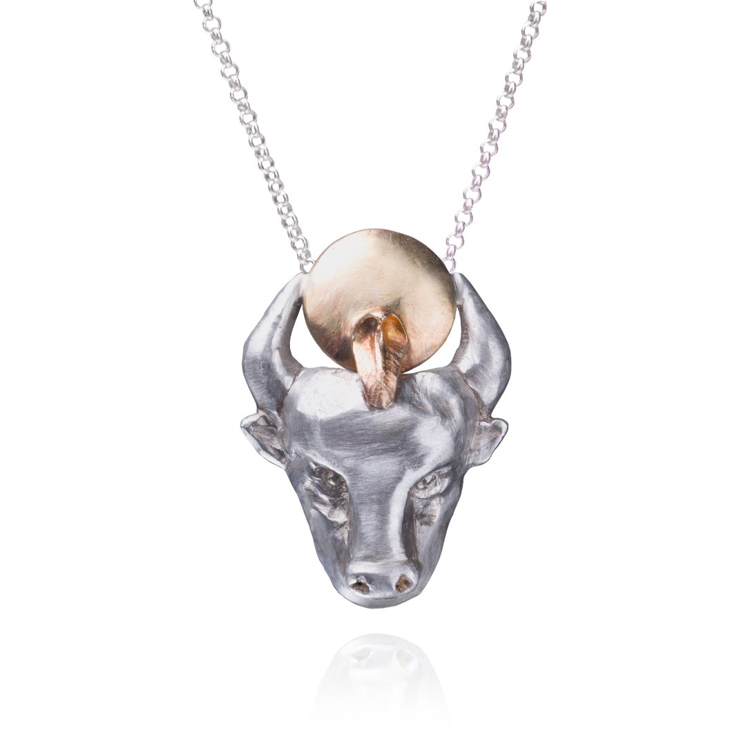 TAURUS - 14K Gold and Silver Taurus Necklace - Zodiac Jewelry - Zodiac ...