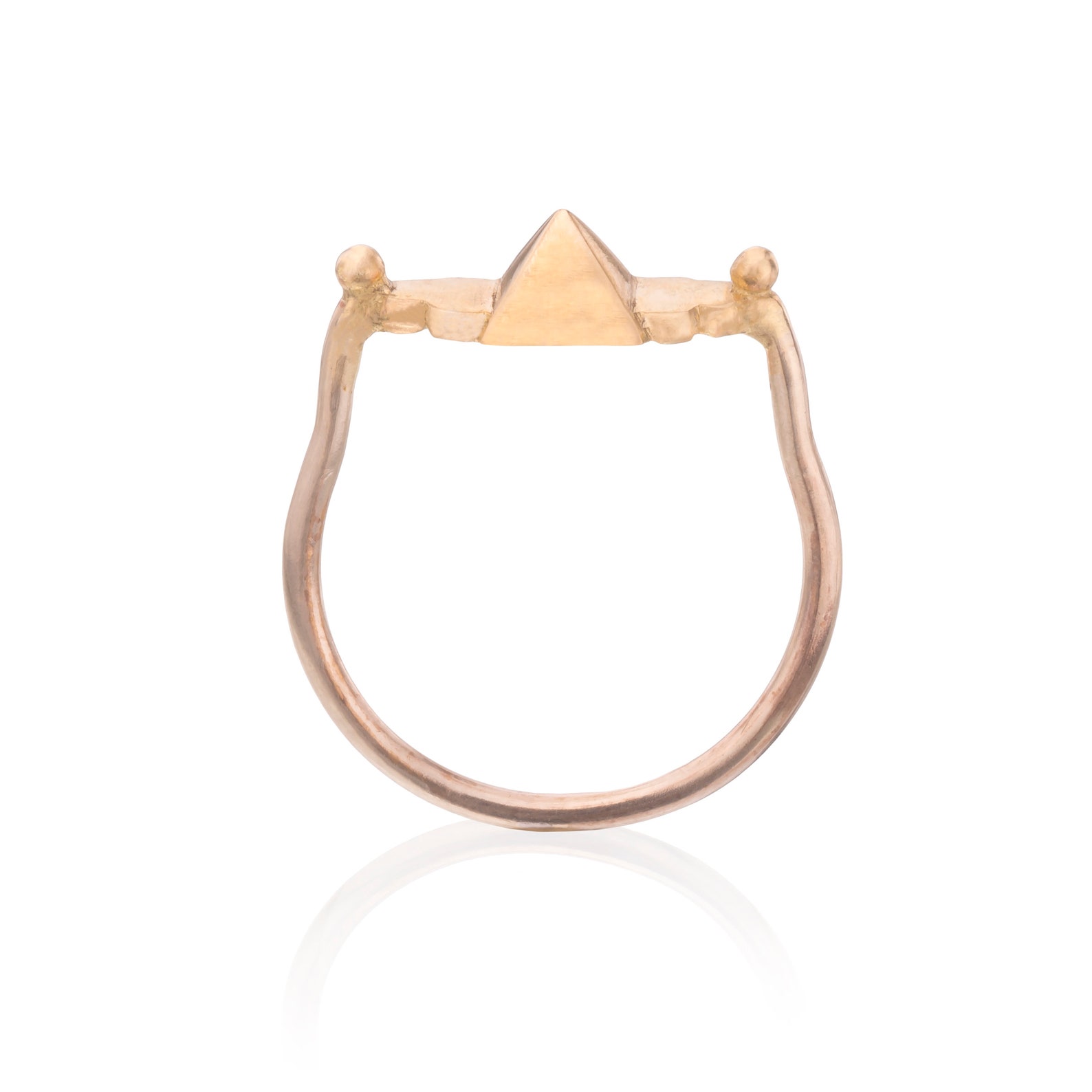 Gold Pyramid Ring - Egyptian Ring, Tribal Ring, Handmade Jewelry ...