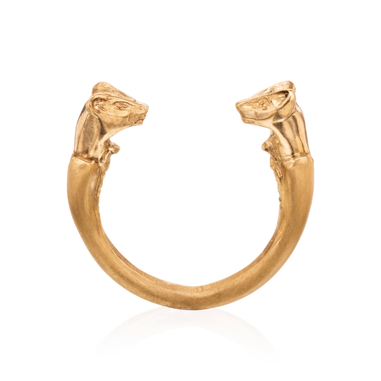 Gold Wild Cats Ring - Sphynx, Animal Ring, Panther, Lioness, Cheetah ...