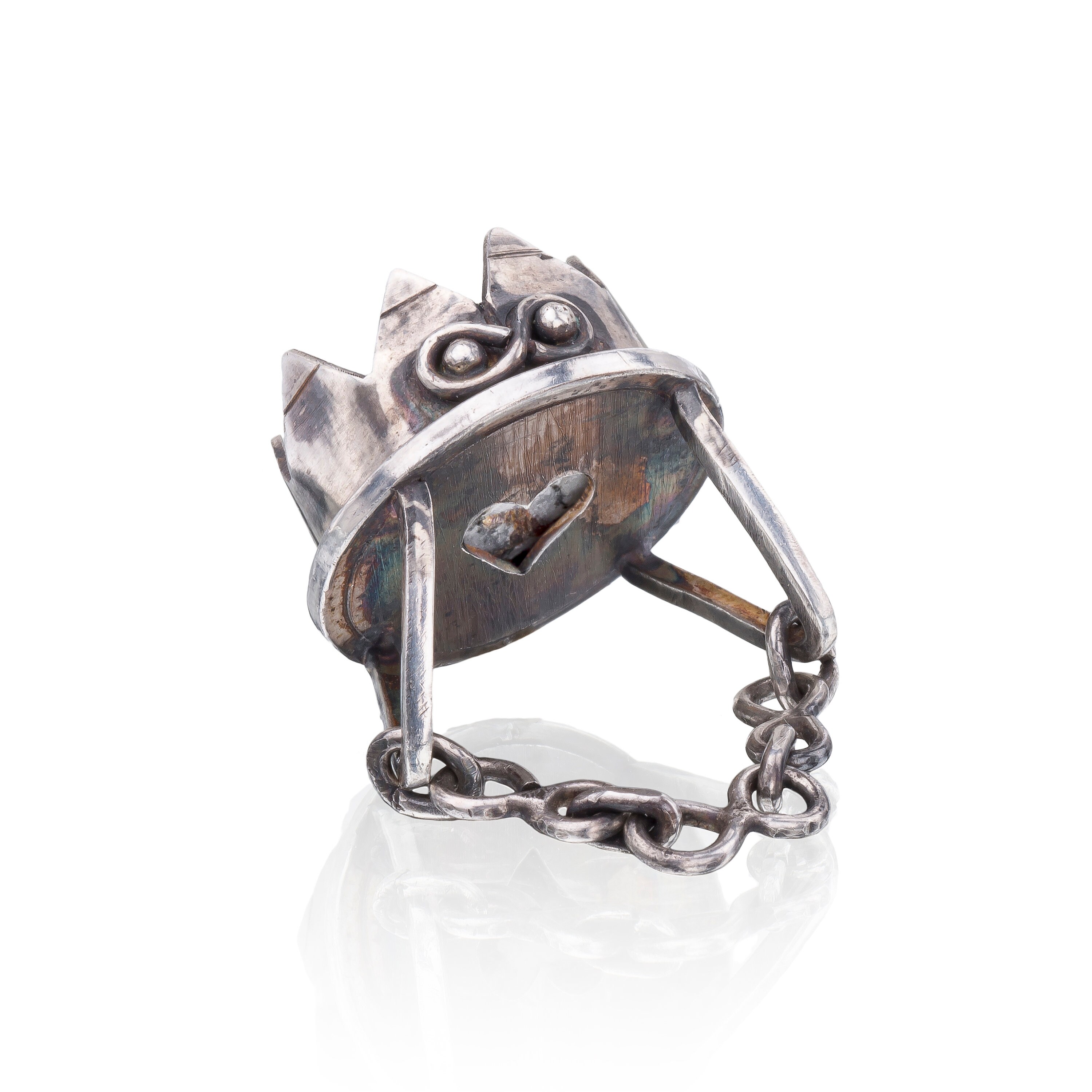 Bear Trap Ring W/ Astrophyllite Stone - Sterling Silver, Crystal ...
