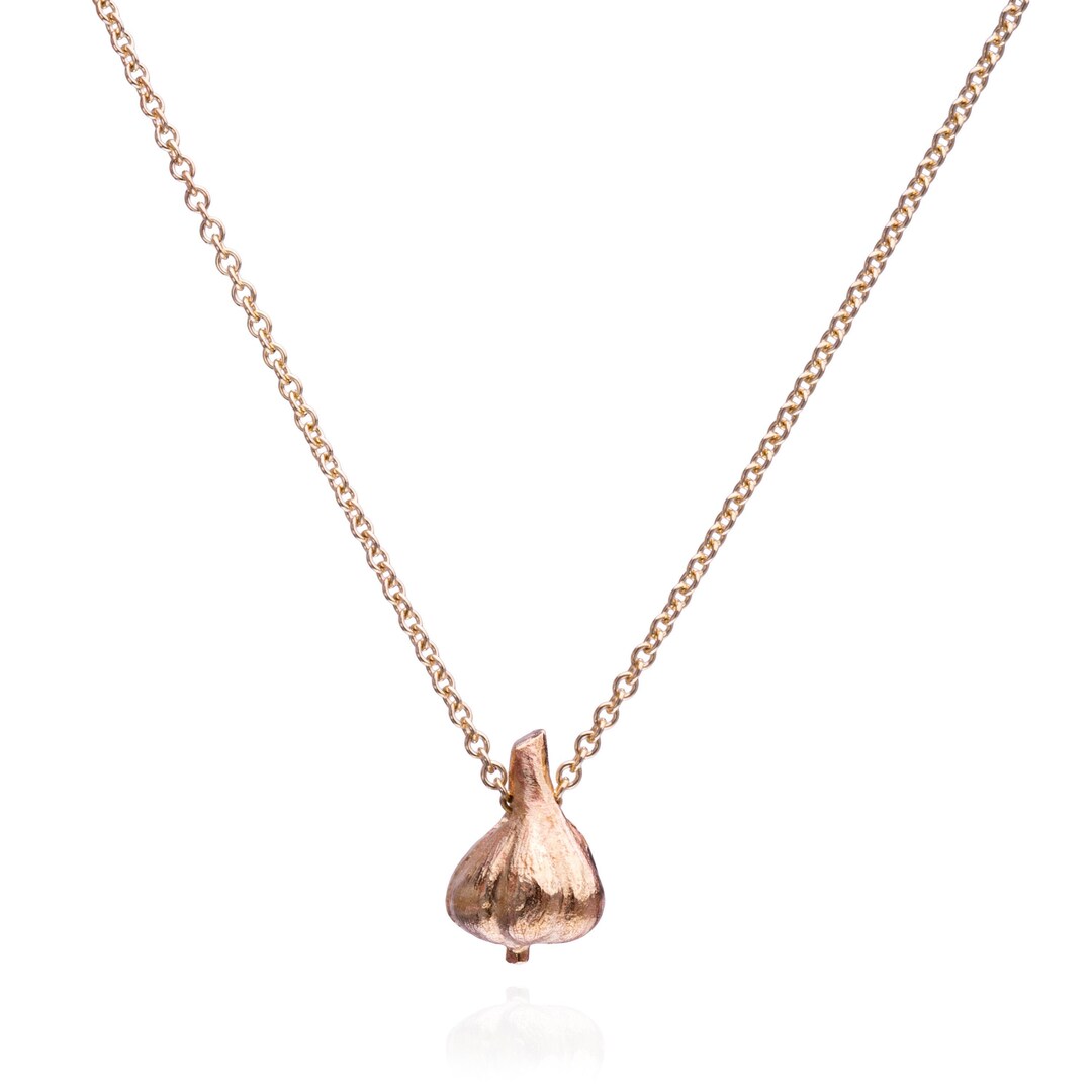 Gold Garlic Necklace- 14k Gold Necklace Evil Eye Protection Necklace ...