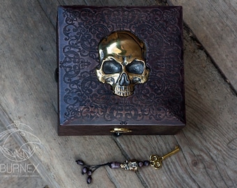 Black, Engraved Box | Goth | Gothic | Skull | Roses | Jewelry ...