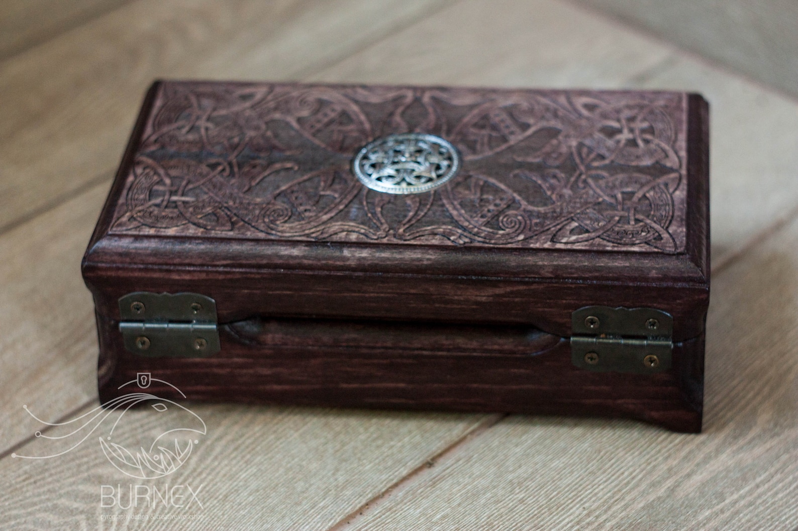Celt Metal Shield | Vintage Celtic Chest | Wooden Jewelry Box | Rustic ...