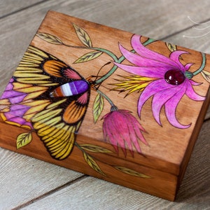 Beautiful Butterfly Box Engraved Wooden Box Custom Vintage - Etsy